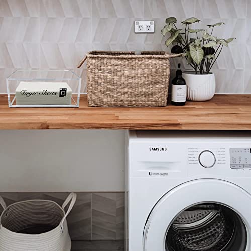 SECOPIN Dryer Sheet Holder, Acrylic Dryer Sheet Dispenser, Laundry Dryer Sheets Storage Container, Laundry Room Clear Organization Box