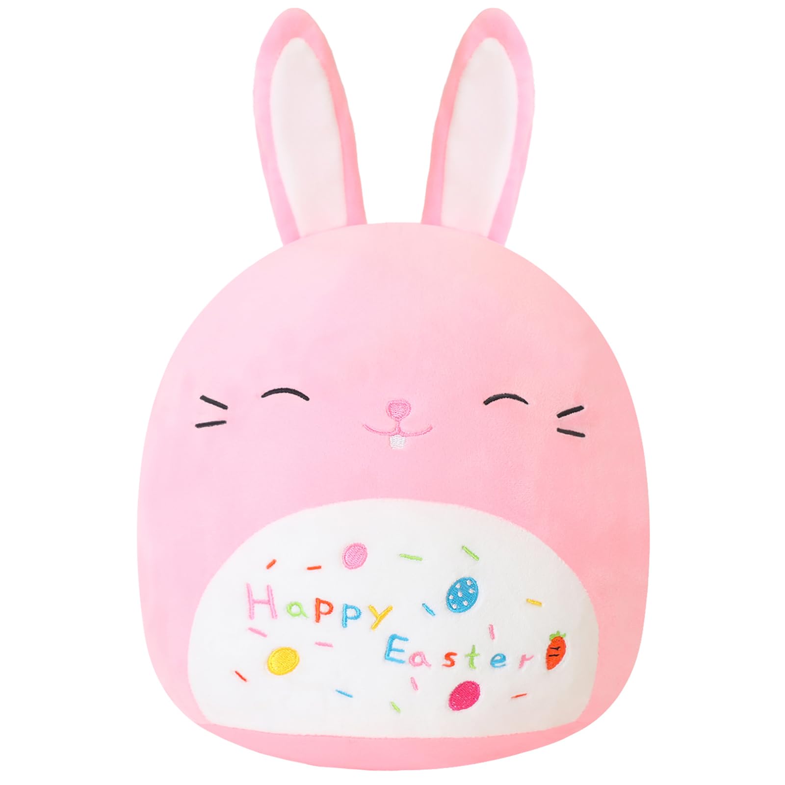 TOYSYM Pink Bunny Plush Cute Easter Bunny Stuffed Animal Toy Soft Rabbit Strawberry Plushies Easter Plushie Pillow Doll Gifts for Kids Decor 13.7 inch
