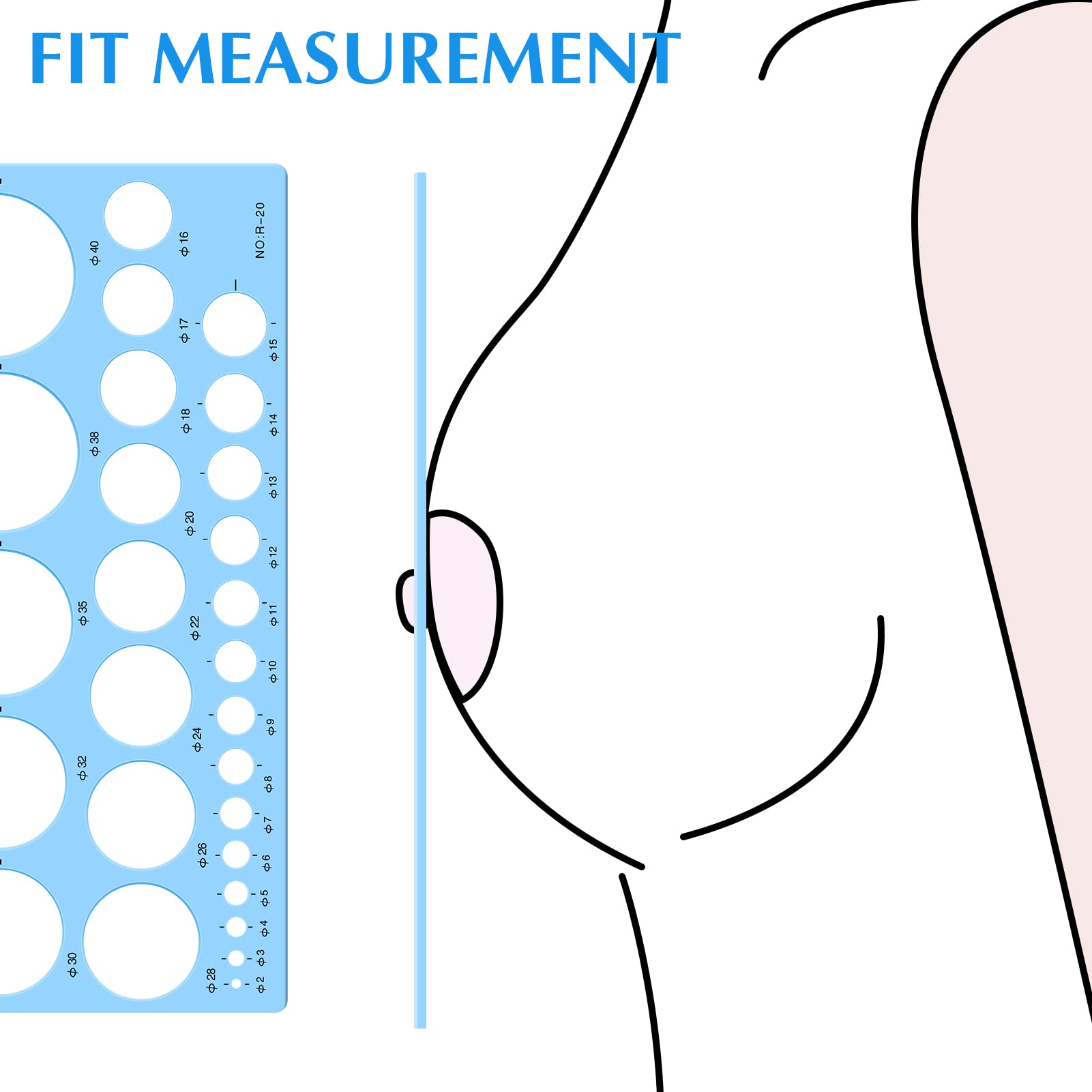 Nipple Rulers for Flange Sizing Measurement Tool, Breast Pump Size Flange Size Measure for Nipples, Breast Pump Sizing Tool - New Mothers Musthaves