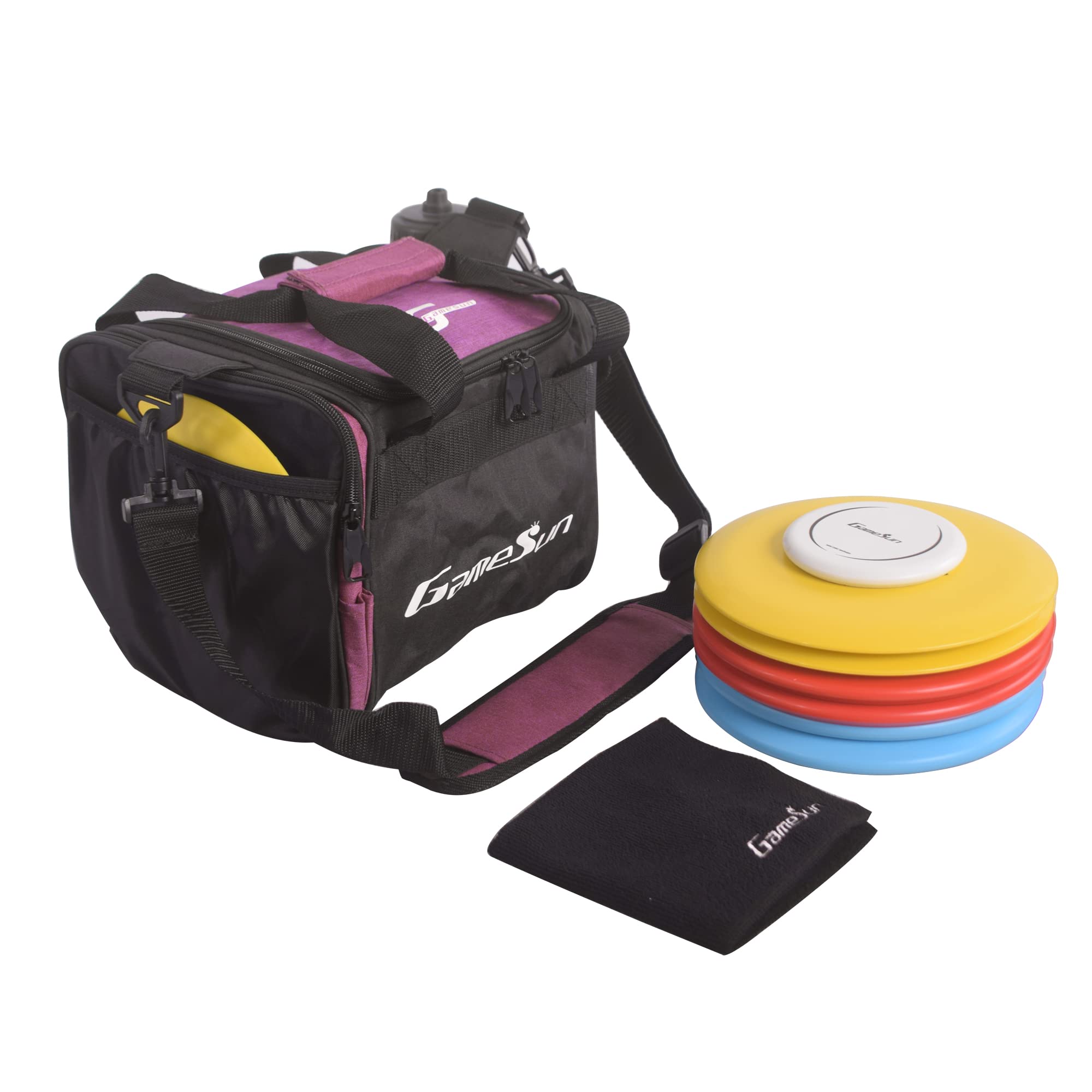 GAMESUN Disc Golf Starter Set,Disc Golf Set with 6 Discs, 1 Marker,1 Towel and Starter Disc Golf Bag Fairway Driver GS-D04N-PK