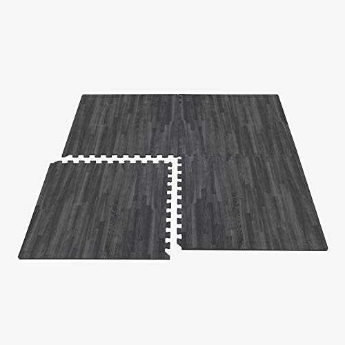 Forest Floor 3/8 Inch Thick Printed Foam Tiles, Premium Wood Grain Interlocking Foam Floor Mats, Anti-Fatigue Flooring β Stylish Flooring Solution, Carbon, 100 Sq Ft