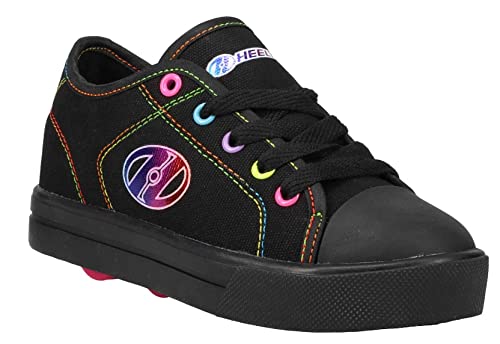 HEELYS Girl's Classic X2 (Little Kid/Big Kid/Adult) Black/Rainbow Logo 13 Little Kid M
