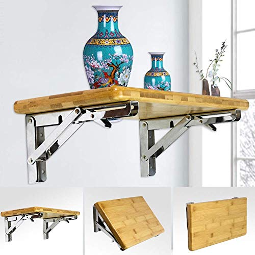 PIBM Stylish Simplicity Shelf Wall Mounted Floating Rack Shelves Triangular Bracket Bookshelf Solid Wood Metal Multifunction High Capacity Indoor Furniture,5 Sizes, a , 50x25cm