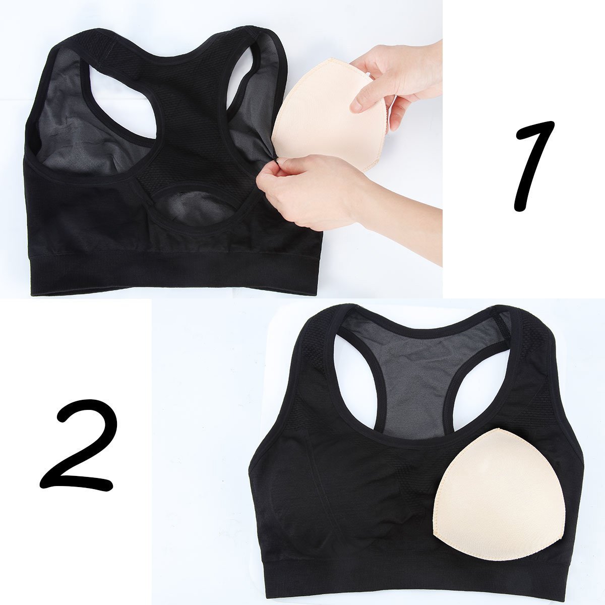 Fypxd 6 Pairs Bra pad Insert For sports bra or Bikini Tops 5X5 inch(Beige