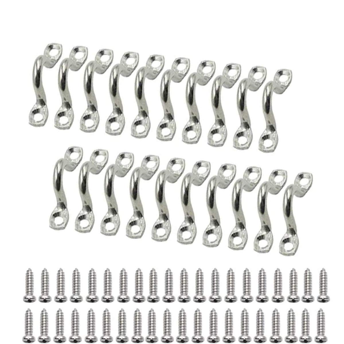 HUA 20 Pcs 316 Stainless Steel Bimini Boat Top 4mm Pad Eye, Eye Straps, Tie Down, Kayak Deck Loops, Tie Down Anchor Point, for footman's Loop for Kayak Canoe Rigging