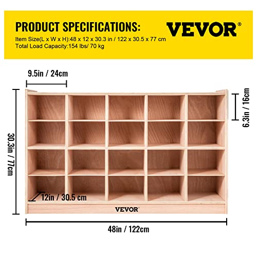 Happybuy 20-Section Cubbies for Classrooms, Cubby Storage Cabinet, Classroom Cubbies, Compartment Storage Cabinet, Classroom Furniture for Home, School, Kindergarten