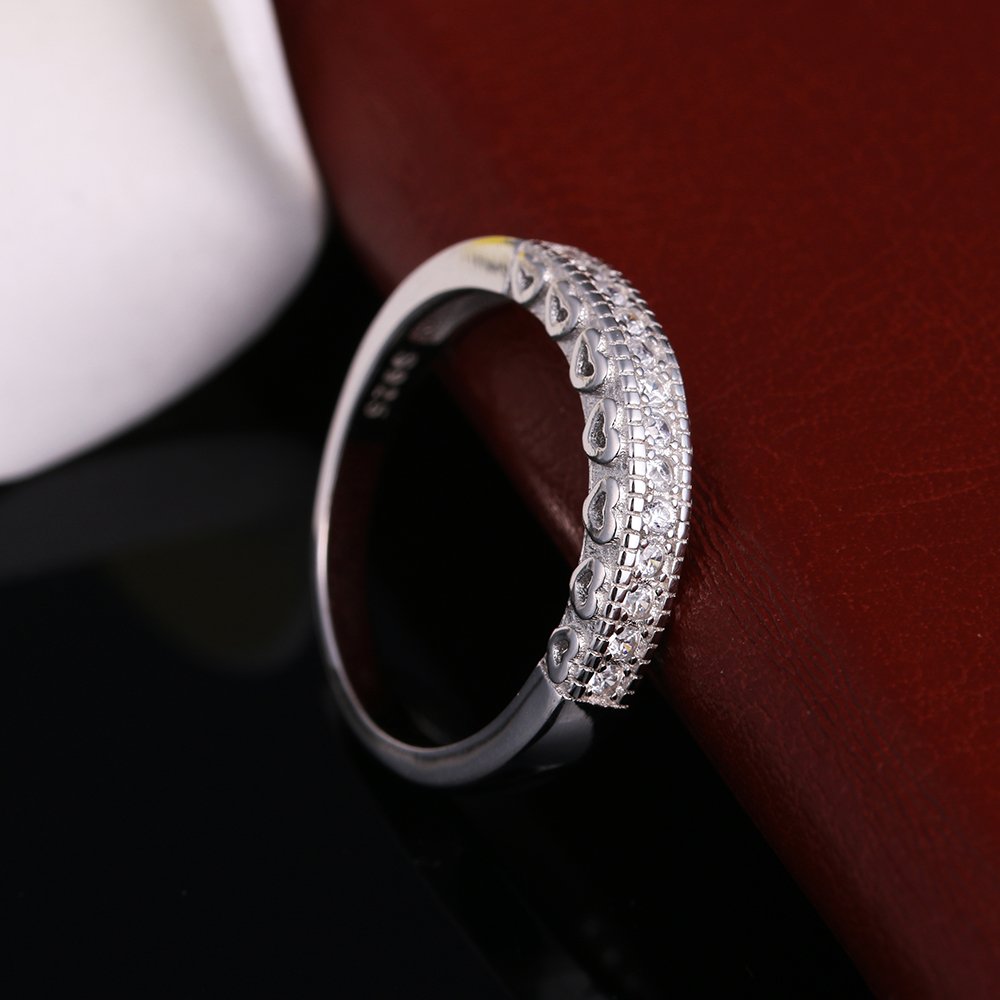 Ginger Lyne Collection Madeline Cubic Zirconia 925 Sterling Silver Anniversary Ring Wedding Band Size 7