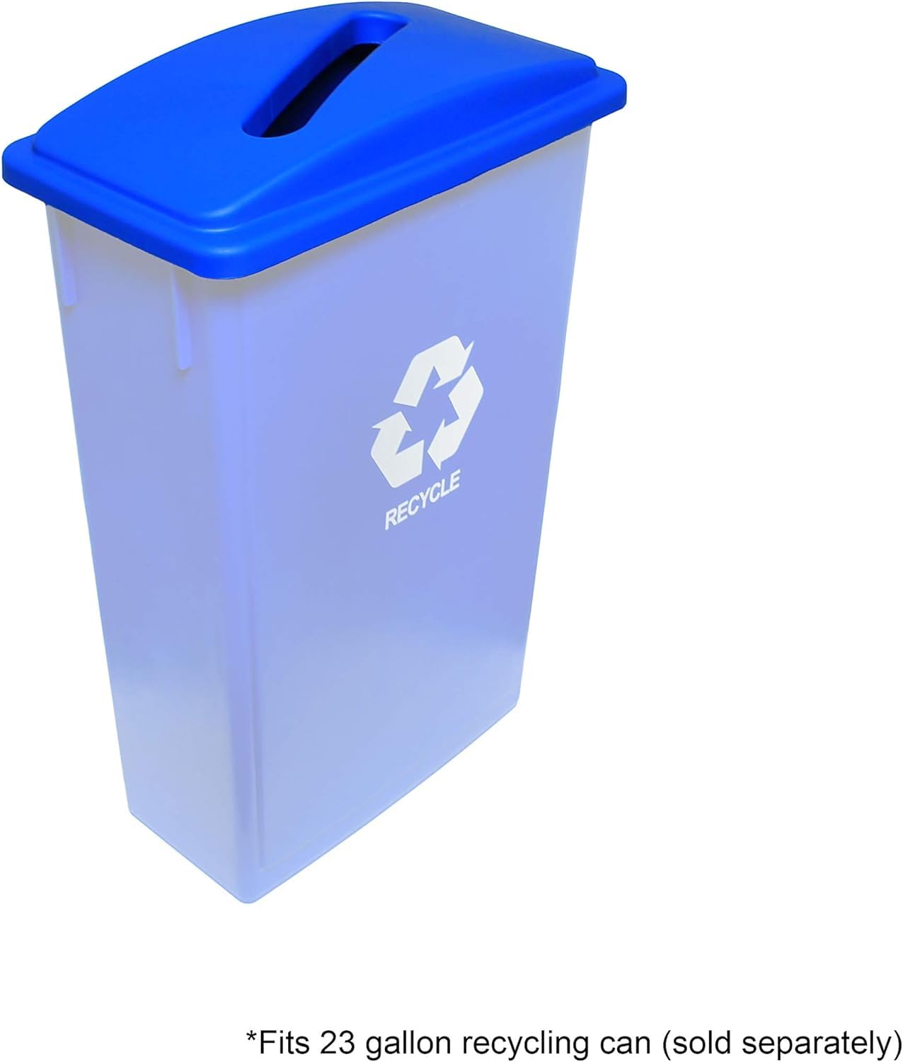 TrueCraftware 23 Gallon Recycle Trash Can Paper Slot Lid only 20-2/3" x 11-3/5" x 6-3/7" Blue Color- Wastebasket Garbage Bin Lid Recycling Bin Cover Kitchen Bathroom Bedroom Office Trash Can