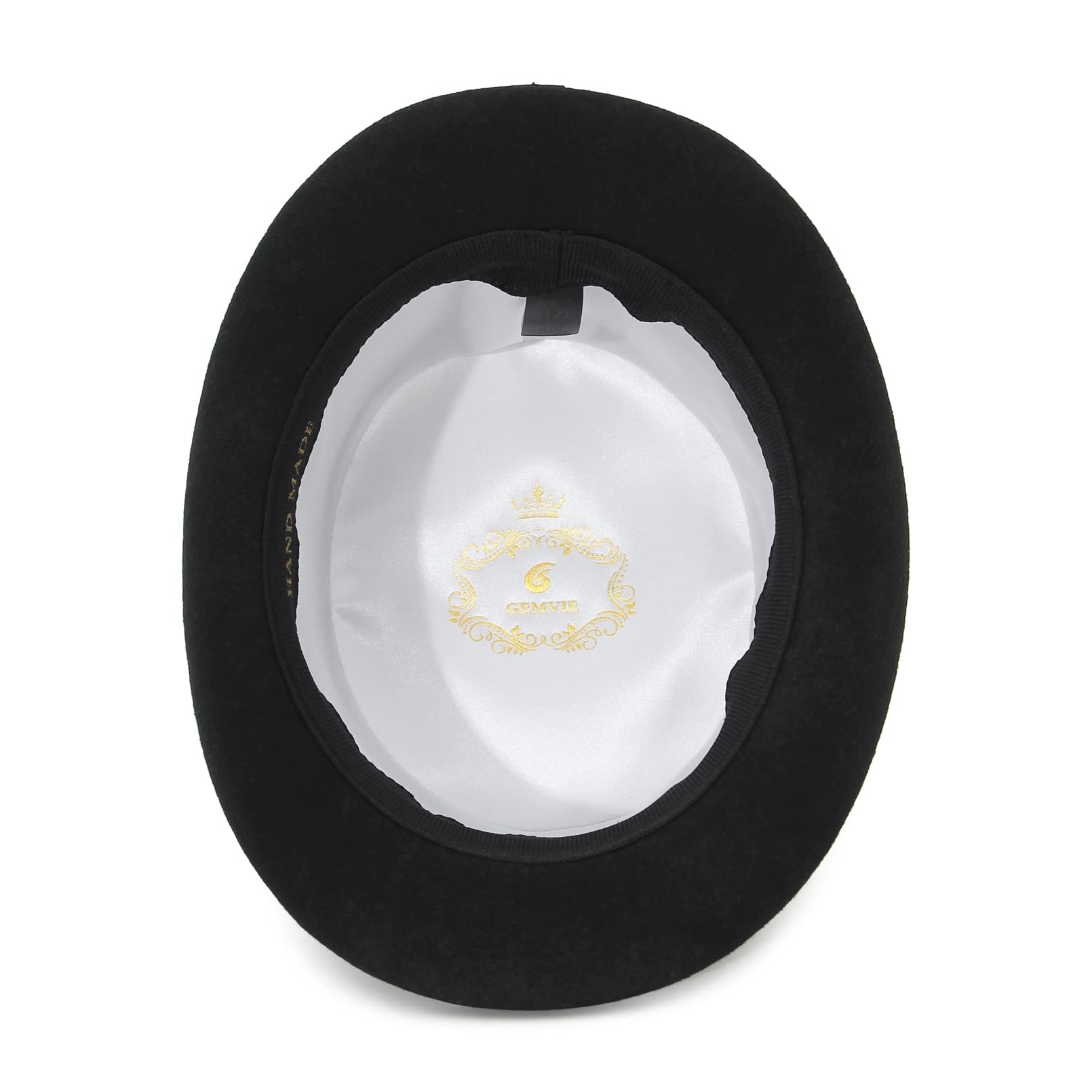 GEMVIE Men's Wool Felt Stage Magic Adults Costume Tall Top Hat 6.7" High Black XL 60-62cm