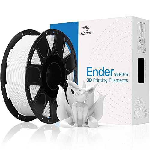 Official 3D Printer Filament Ender PLA Filament 1.75mm, No-Tangling, Strong Bonding and Overhang Performance Dimensional Accuracy +/-0.02mm, 2.2lbs/Spool(White)