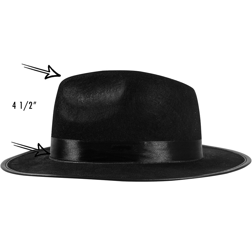 Funny Party Hats Black Fedora Hats for Men - Gangster Party Hats - Classic Mobster Mens Gangster Costume Accessory - 2 Pack Black & White