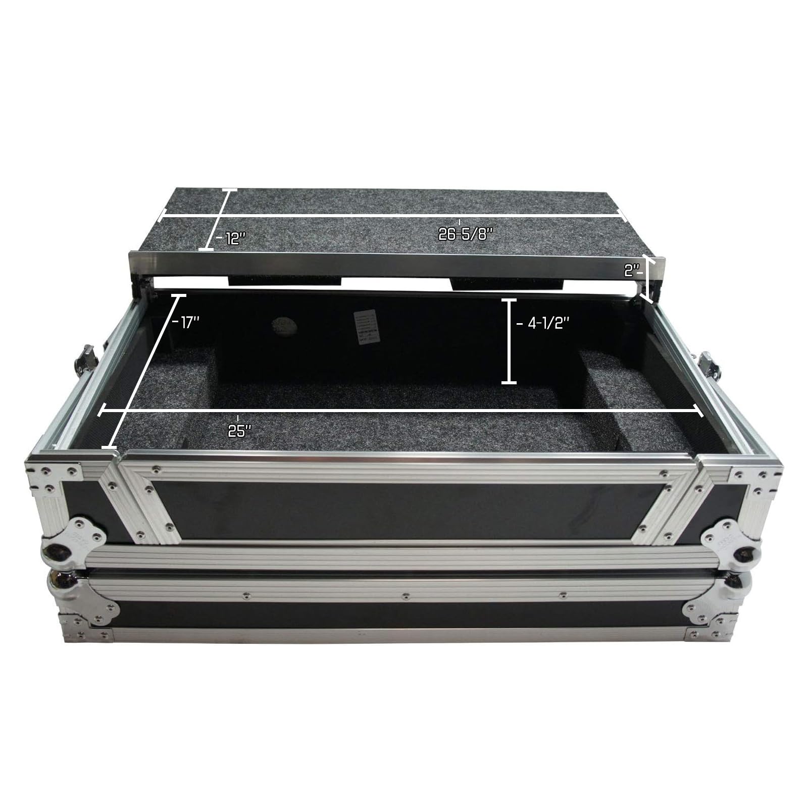 Harmony Audio HCDDJ800WLT1U Flight Glide Laptop Stand DJ 1U Rack Case Compatible with Pioneer DDJ-800