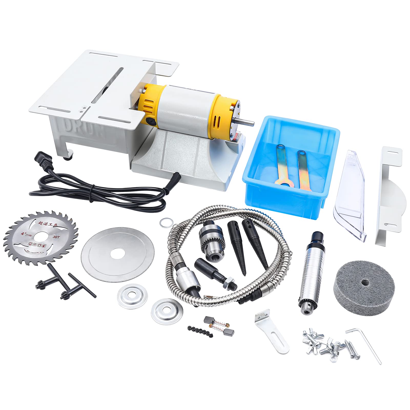 OCASAMI Mini Table Lapidary Saw Rock Saw Lapidary Polisher Bench Lathe Polishing Buffing Cutting Machine DIY Jewelry, 10000RPM Mini Precision Polisher, Gem Rock Woodworking