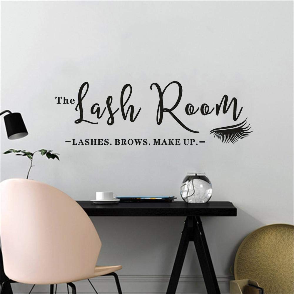 HJYAAA Stickers for Wall，for Wall Decoration，The Lash Room Sign Vinyl Wall Sticker Eyelash Studio Beauty Salon Décor Lashes Brows Make Up Wall Art Decal Window Poster