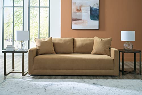 Signature Design by Ashley Lainee Modern Sofa with Throw Pillows, Light Brown