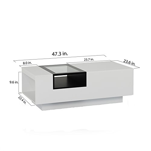 Furniture of America Dekker Modern Coffee Table, White