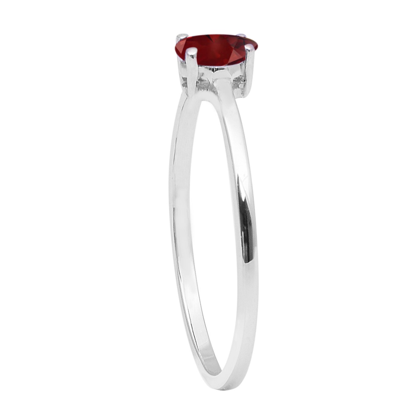 Garnet Stone 925 Sterling Silver Women Wedding Engagement Tiny Ring Stacking Stackable Band (7)