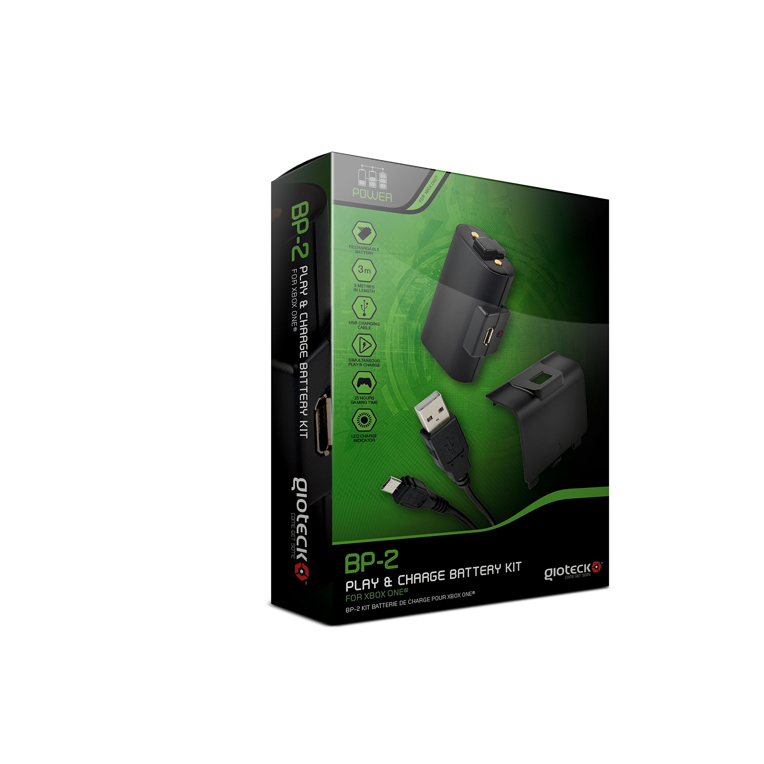 Gioteck BP-2 Play and Charge Battery Kit for Xbox One