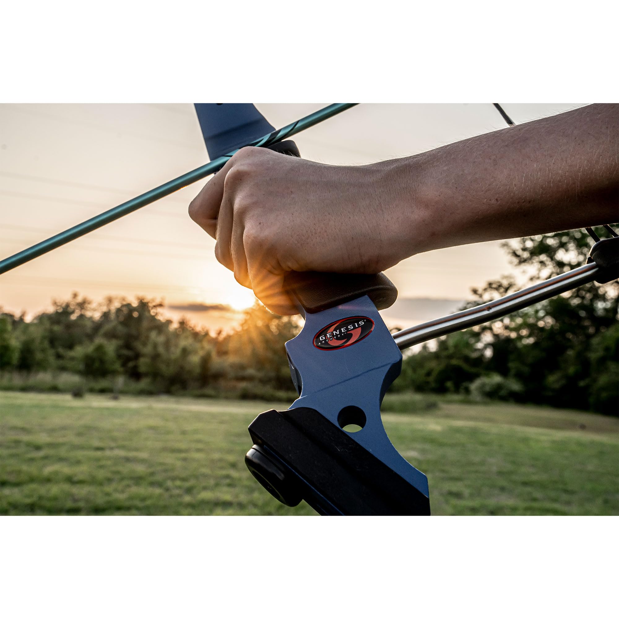 Genesis Original Lightweight Right Handed Archery Compound Bow w/ Adjustable Aluminum Riser, Cam Draw Weight, & Draw Length for Kids and Adults, Black