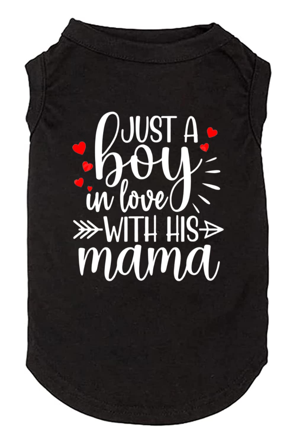 weokwock Dog Clothes Just a Boy in Love with Mama Shirts Pet Supplies Vest Small Medium Large Dog Apparel Parent-Child Suit (Small, Boy-Black)