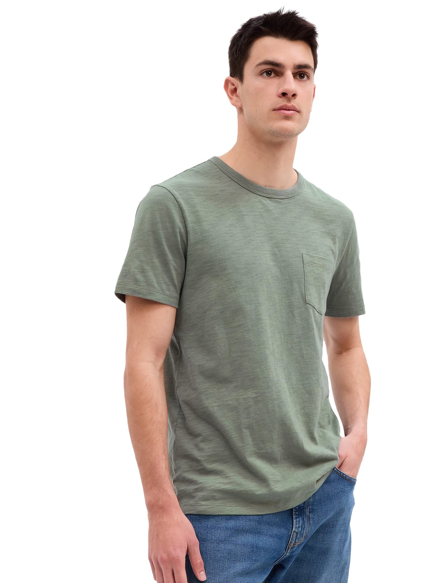 GAP Mens Lived in Crew Neck T-Shirt, Vintage Palm, Large US