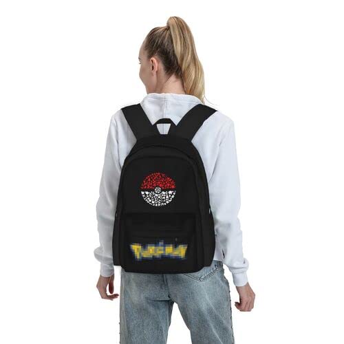 WCRSAIN Anime Backpack for Men Women,Big Capacity Water Resistant Lightweight 15.6 Inch Laptop Backpack for Travel Office Outdoor (Black)