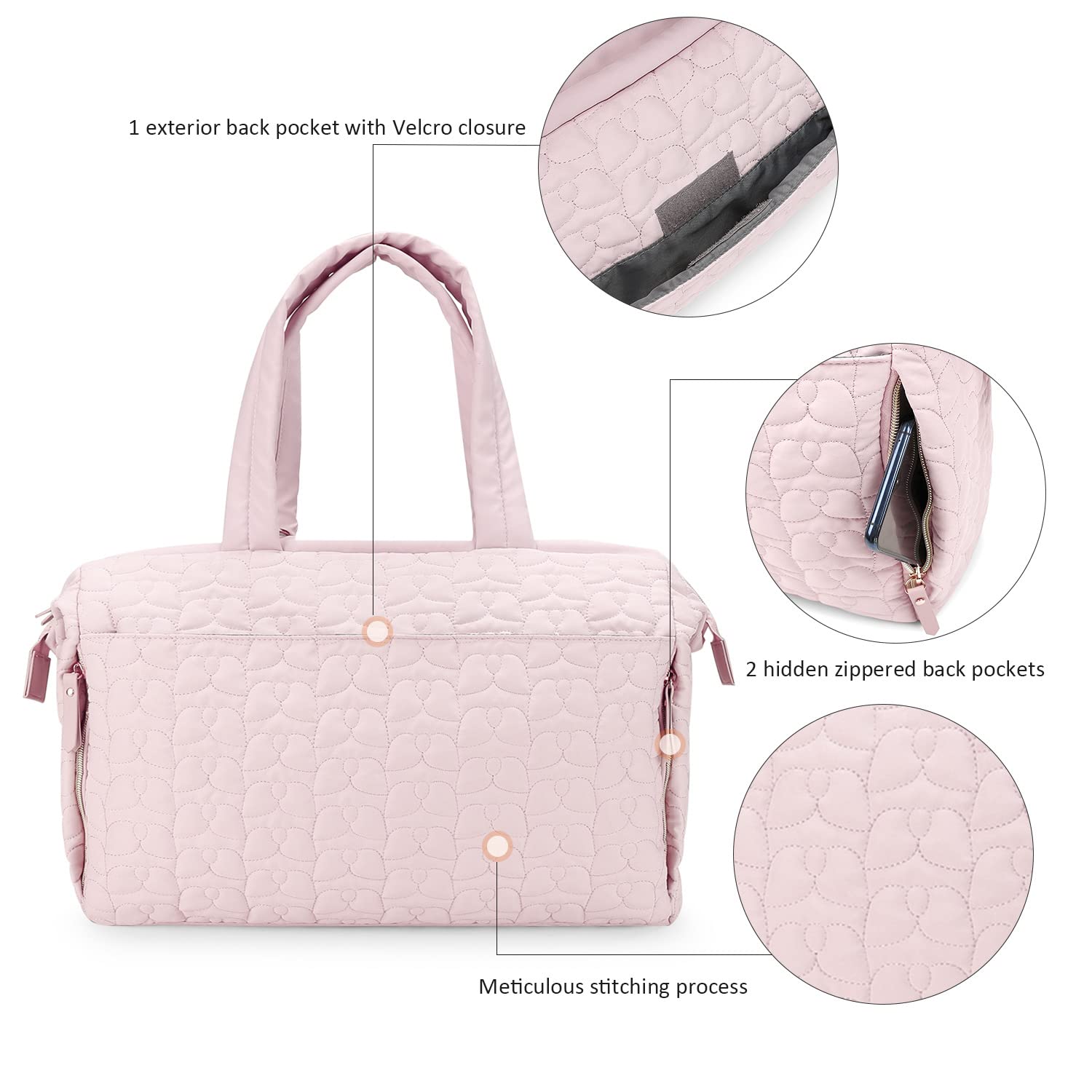 Large capacity Mama bag,Stroller hang bag,portable diaper organizer storage bag,unsex baby shower gift (Pink)