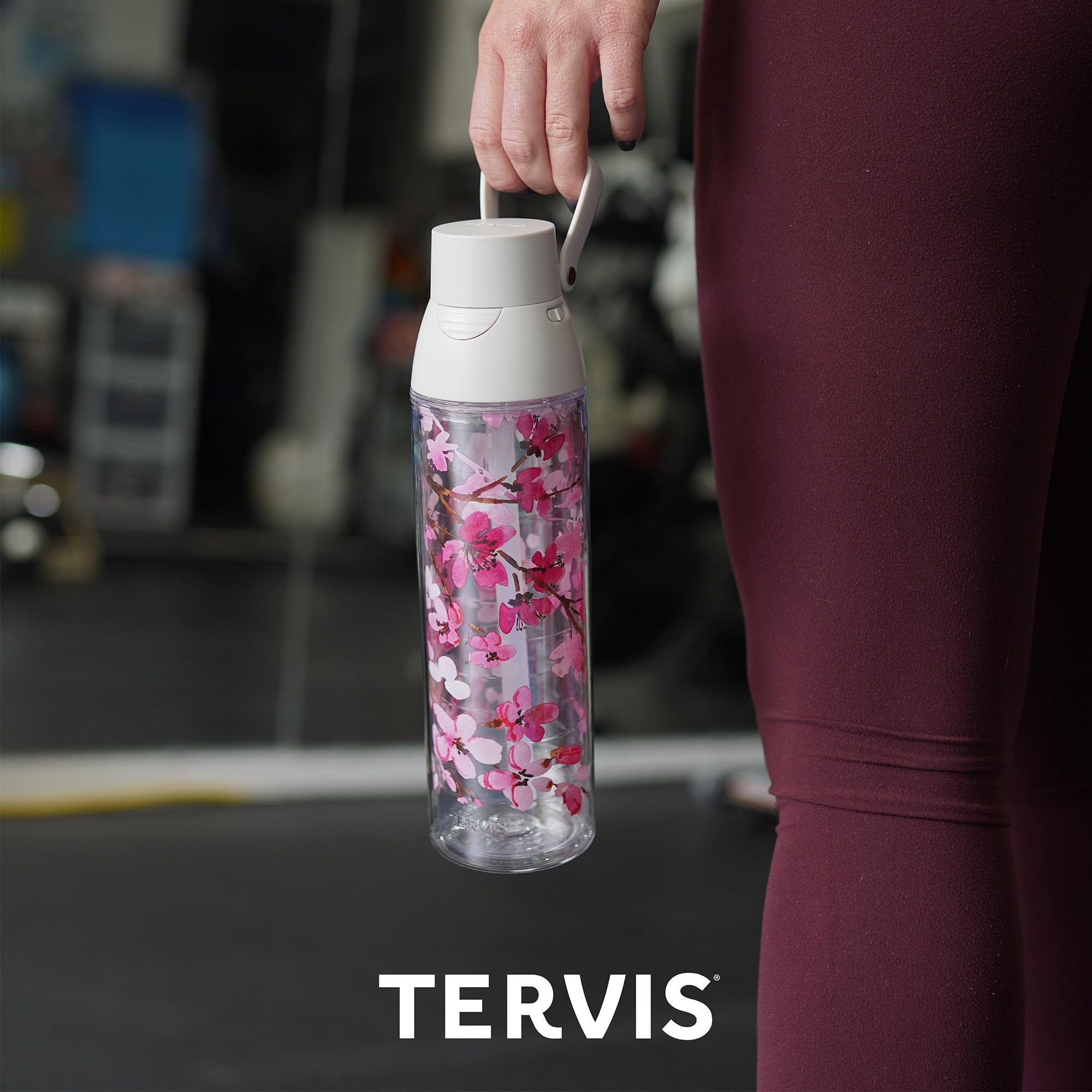 Tervis Clear & Colorful Insulated Tumbler, 24oz Venture Lite Water Bottle, White Lid