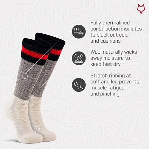 Fox River Men's Standard Outdoorsox Extra-Heavyweight Boot & Field Mid-Calf Socks, Grey, Large
