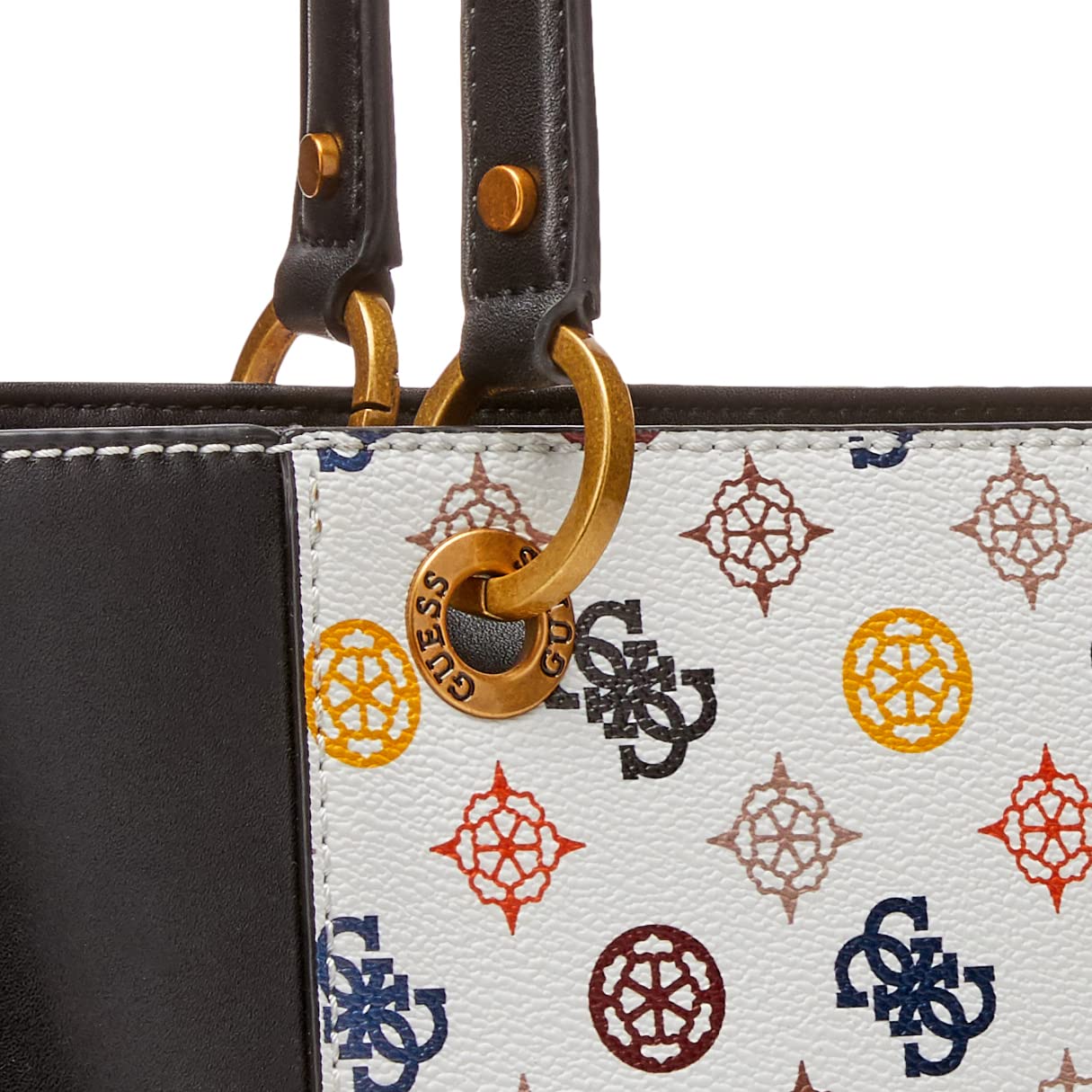 GUESS Noelle Small Elite Tote, White Multi