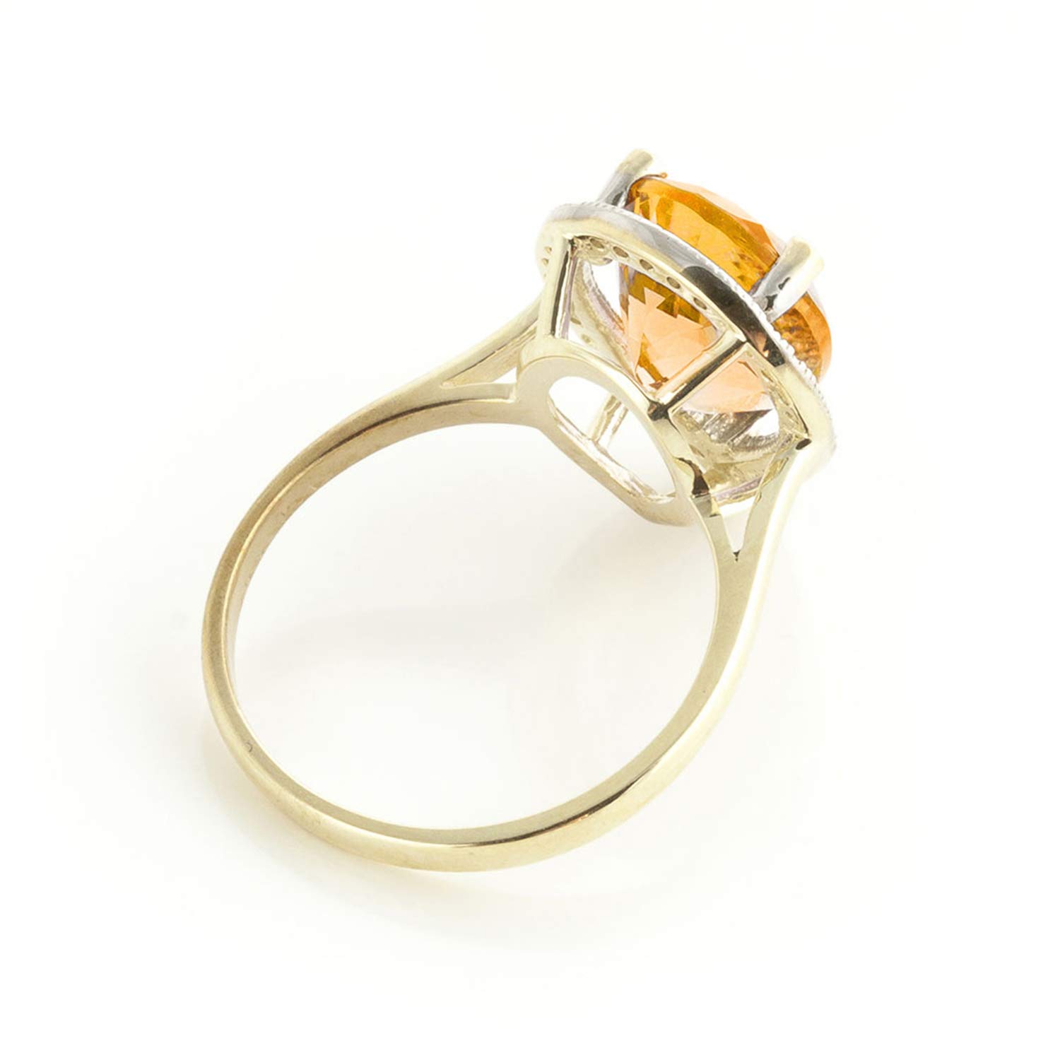 Galaxy Gold GG 14k Yellow Gold Teardrop Citrine and Diamond Ring - Size 10.0