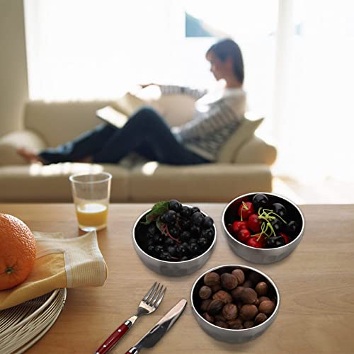 Okllen 6 Pack 18/8 Stainless Steel Bowl Set, 15 Oz Non-slip Snack Bowls Double-walled Insulated Soup Bowl, Dinner Serving Bowls Dessert Bowls for Ice Cream, Cereal, Rice