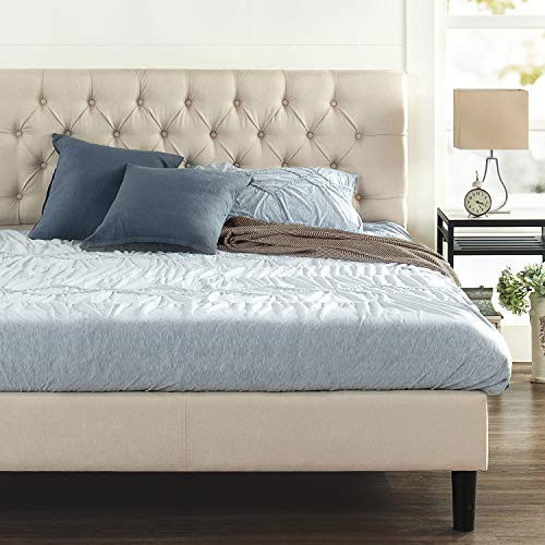 ZINUS Misty Upholstered Platform Bed Frame, Mattress Foundation, Wood Slat Support, No Box Spring Needed, Easy Assembly, Taupe, Full