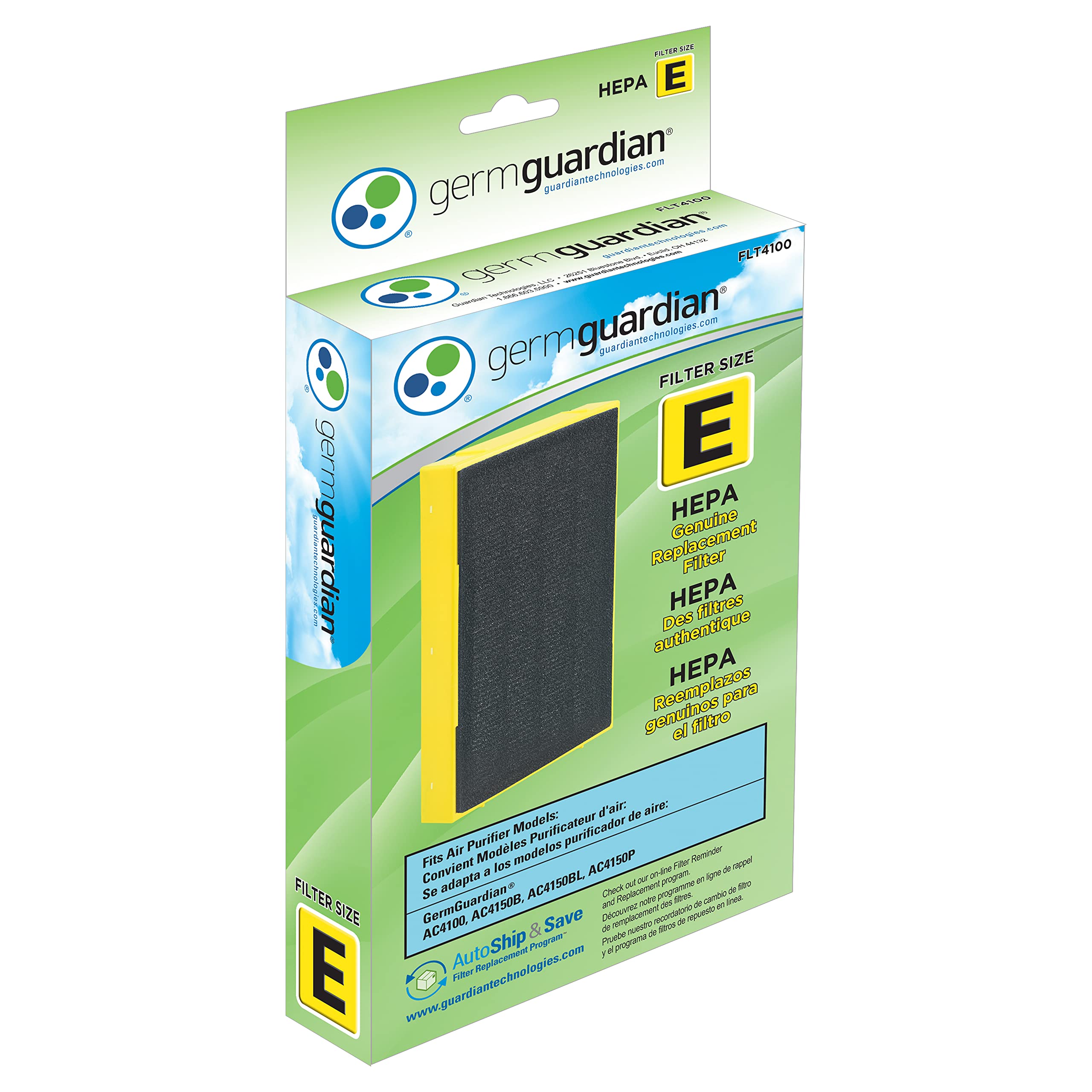 GermGuardian Air Purifier Filter FLT4825 Genuine HEPA Replacement Filter B & Guardian Technologies GermGuardian Air Purifier Filter FLT4100 Genuine HEPA Replacement Filter E