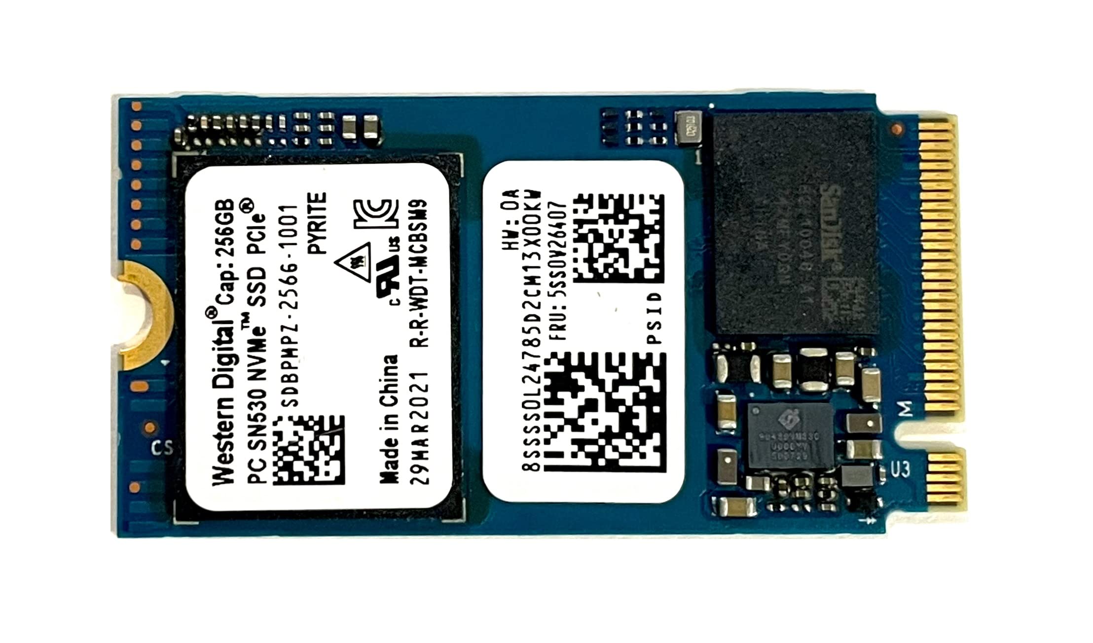 Oemgenuine OEM WDC 256GB M.2 PCI-e NVME SSD Internal SN530 Solid State Drive 42mm 2242 Form Factor M Key