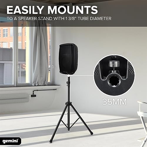 Gemini Sound AS-2108BT Active 8" Inch Woofer 500W Watt DJ Monitor Powered Amplified PA Speakers System With Bluetooth, Wireless Stereo Pairing, Onboard 2 Channel Mixer, Handles and Portable Fly Points