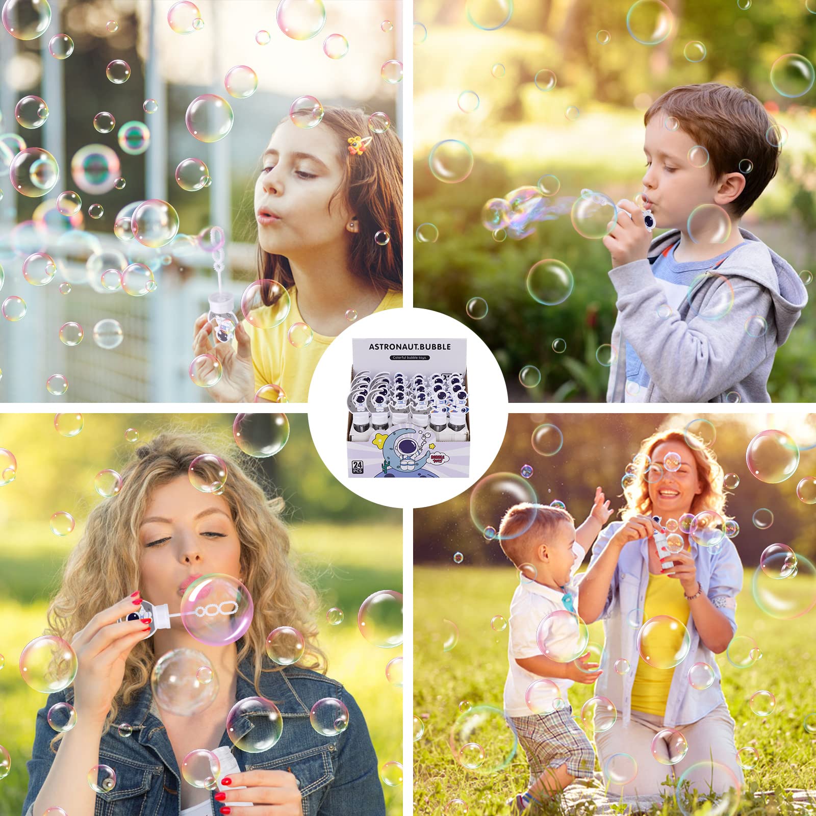 Space Party Favors Astronaut Bubble Wands for Kids Outer Space Themed Galaxy Planet Birthday Party Supplies Goody Bag Fillers Stuffers Bubble Toy 24 pcs