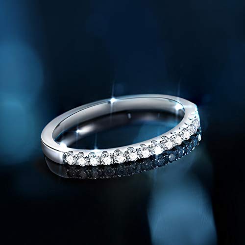 Gemorie Women's Moissanite Pavé Stackable Channel Set Wedding Anniversary Engaement Band in Hypoallergenic Sterling Silver (6)