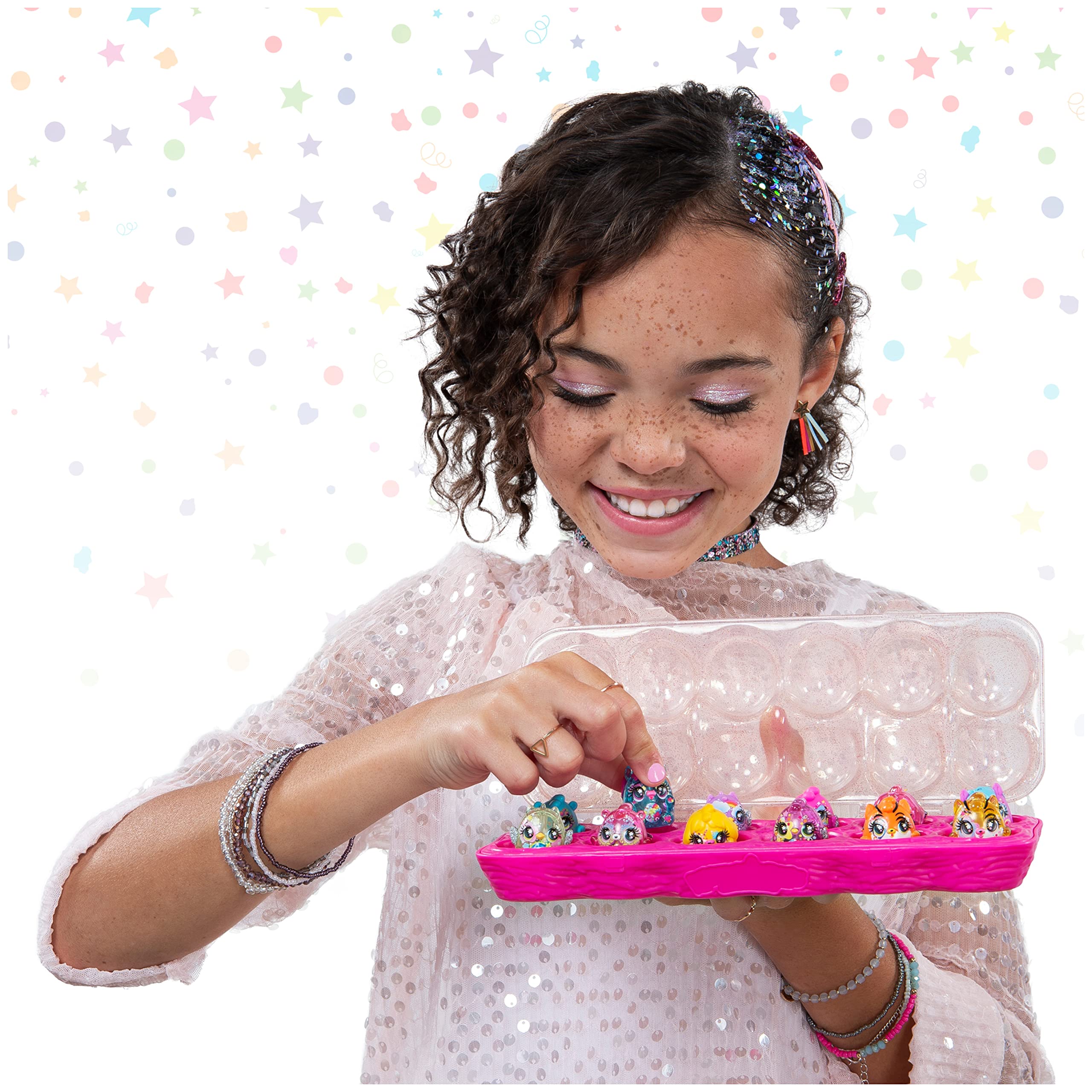 Hatchimals CollEGGtibles, Limmy Edish Glamfetti 12-Pack Egg Carton with 12 Exclusive