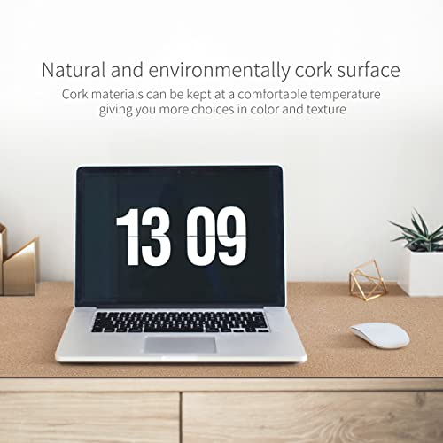 RENMTURE Dual-Sided Desk Pad, Natural Cork & PU Leather Large Mouse mats for Office and Home Work, Desk Protector Non-Slip, Waterproof, Easy Clean (Black, 36"x17")