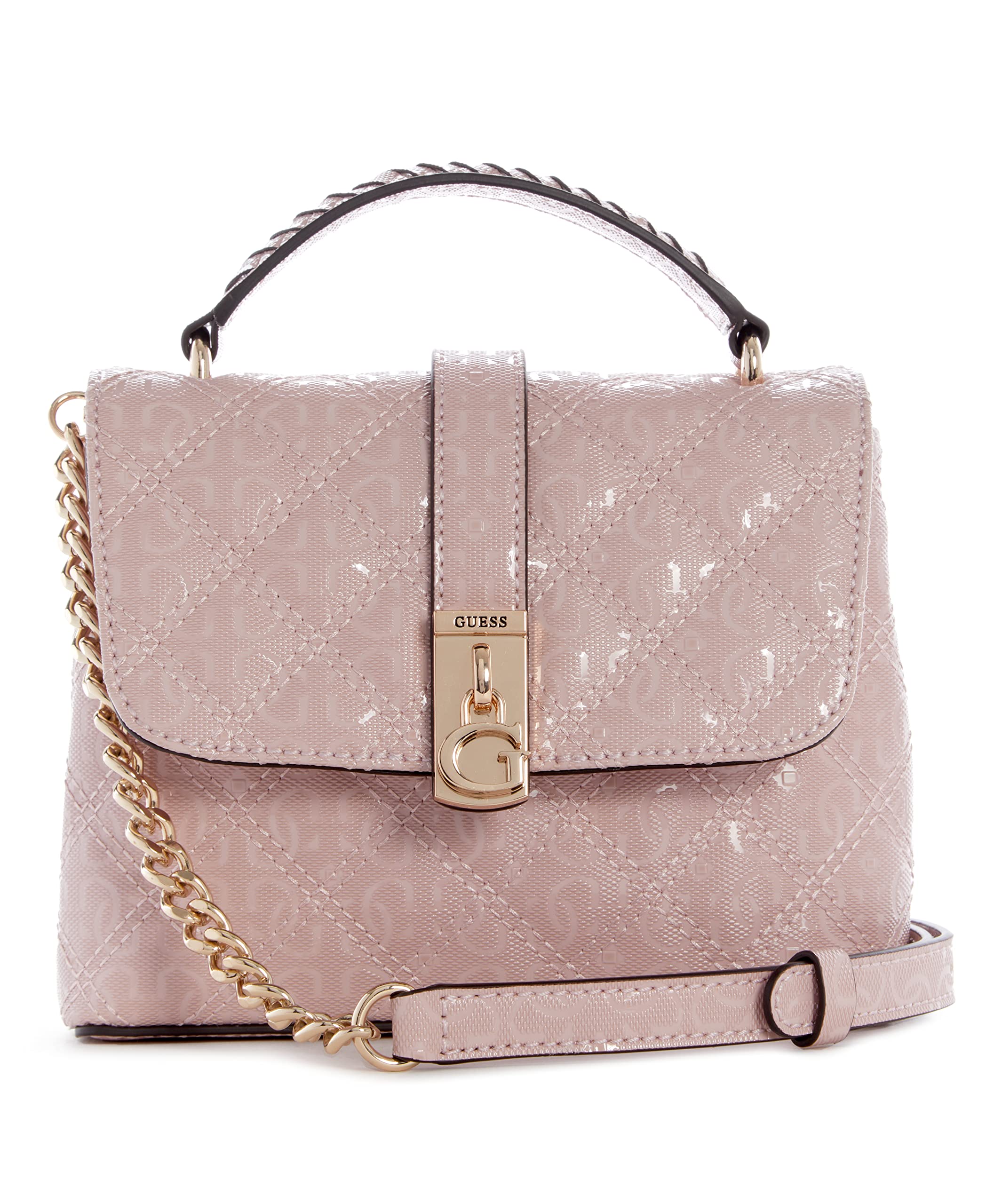 GUESS Womens Gaia Crossbody Top Handle Flap Mini, Blush, One Size US