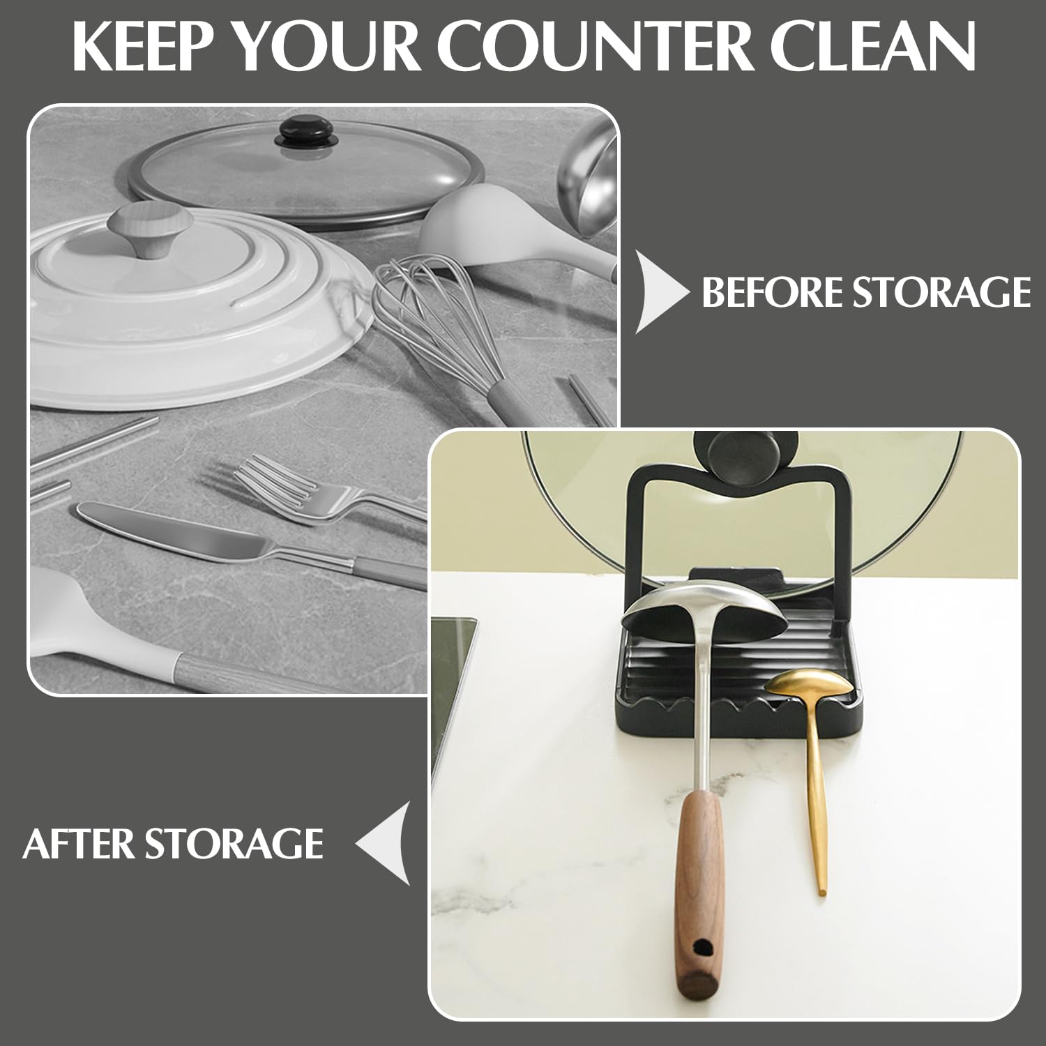 Ysks'hf spoon holder and pot lid holder,stainless steel,Kitchen Utensil Rest, scraper holder & pot holder,Spoon Holder for Stove Top - Kitchen Utensil Holder for Ladles & Tongs