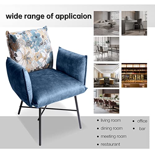 Zerifevni Armchairs Comfortable Desk Chair, Upholstered Modern Living Room Chair, Home Office Chair (Blue)