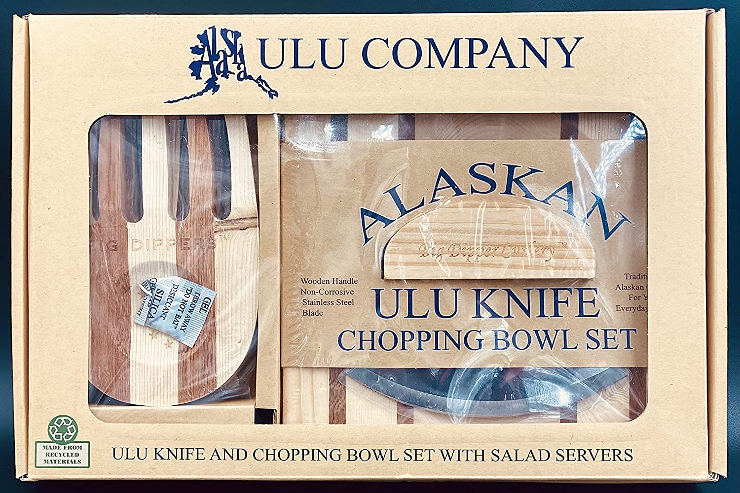 Ulu Knife and Chopping Bowl with Salad Claws