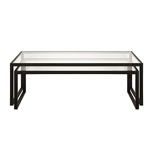 Henn&Hart Rectangular Nested Coffee Table in Blackened Bronze, Modern coffee tables for living room, studio apartment essentials
