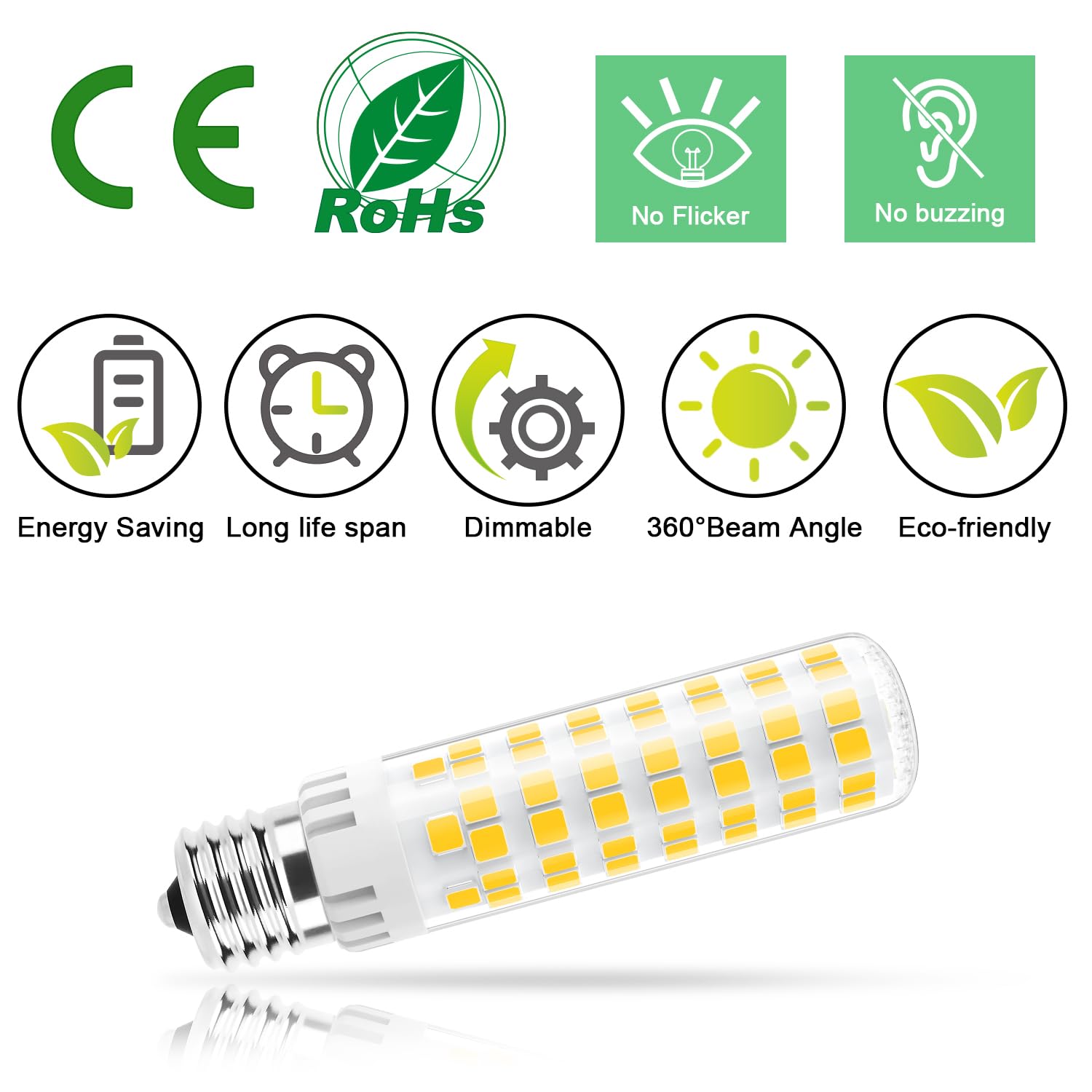 TAIYALOO E17 LED Bulb Dimmable, 10W Microwave Oven Bulb, Warm White 3000K, 100W Halogen Bulb Replacement for Stove Top, Range Hood, E17 Intermediate Base Appliance Light Bulb (2 Pack)
