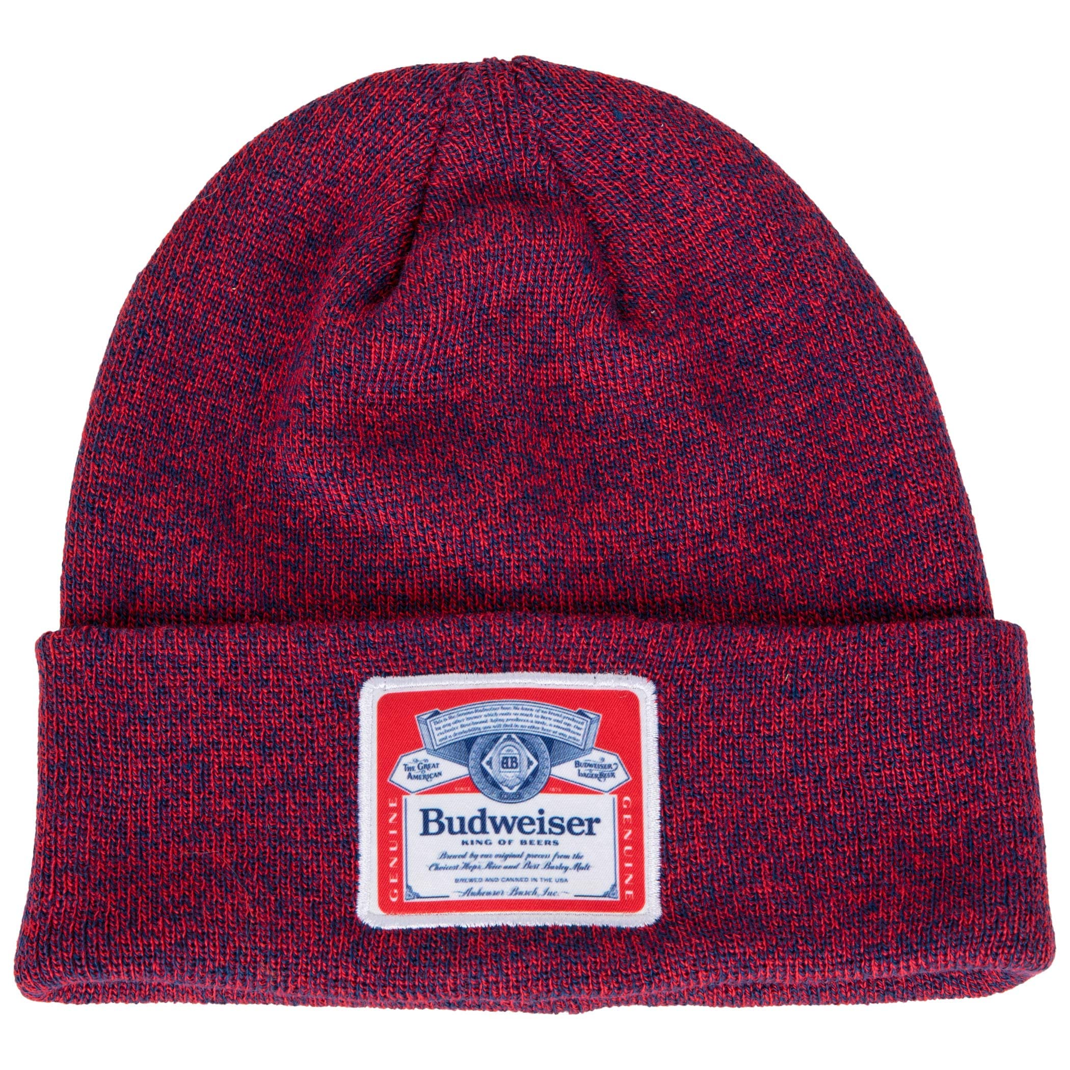 H3 SPORTGEAR Bud-Weiser Label Patch Red Knit Cuff Beanie