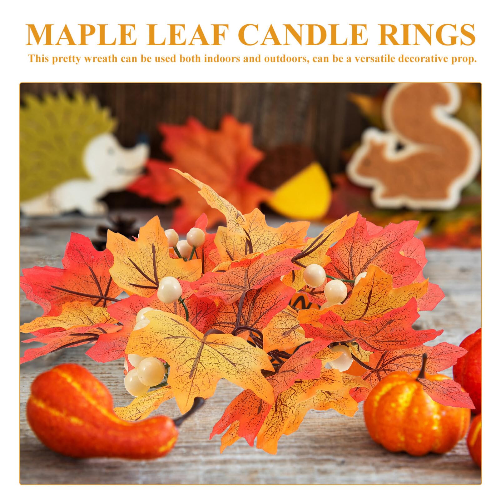 Thanksgiving Candle Wreath Fall Candle Rings Maple Leaf Candle Ring Sunflower Candle Ring Fall Harvest Thanksgiving Day Candle Wreath Autumn Candle Rings