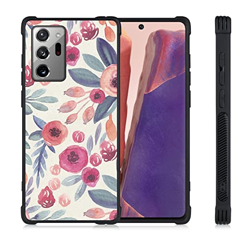 for Samsung Galaxy Note 20 Ultra 5G with Shockproof Protective Case Pink Flowers Art Case Fits Samsung Galaxy Note 20 Ultra (2020) [6.9-Inch] Bumper Reinforced Corners