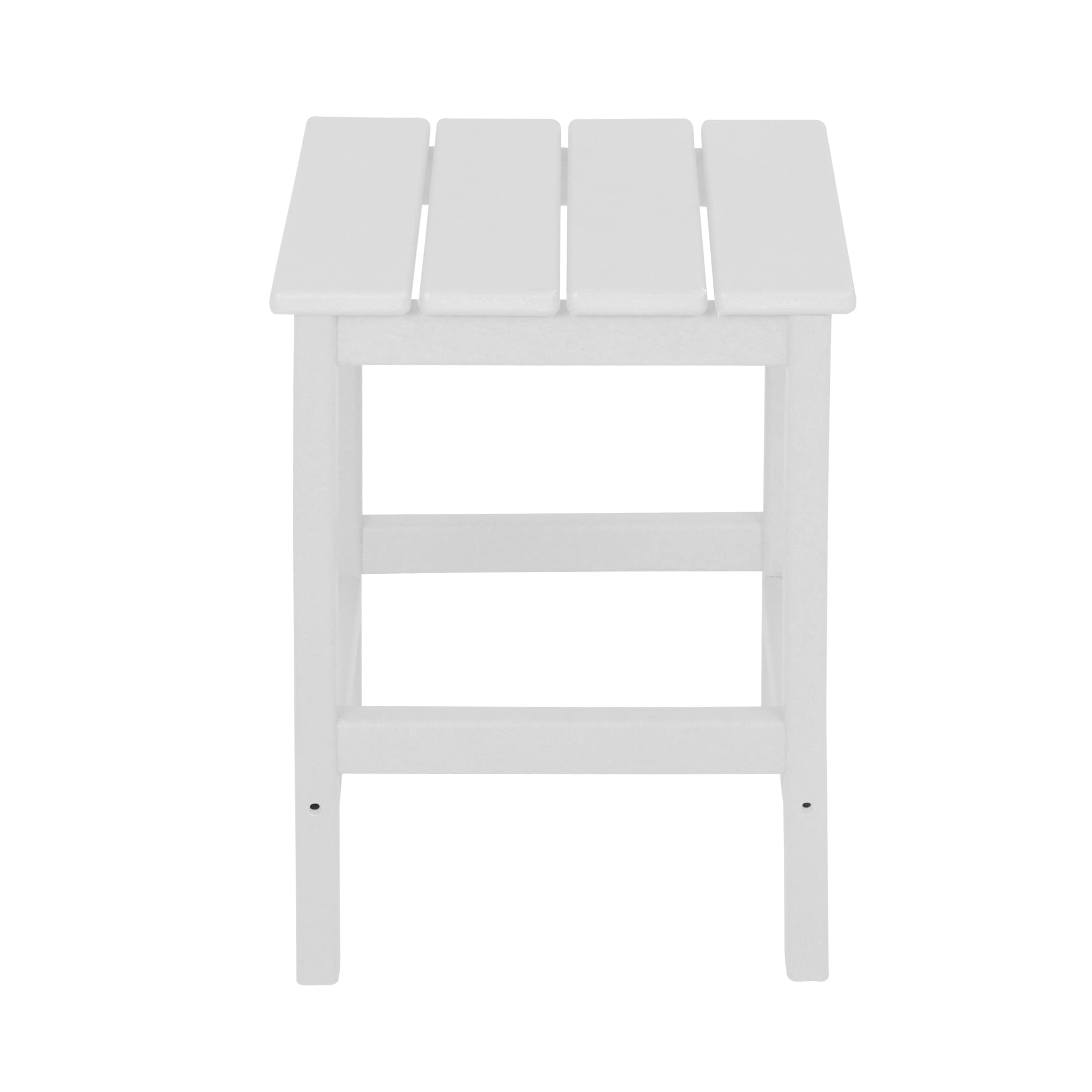 WestinTrends Malibu 3-Pieces Outdoor Table Set, Includes 1 Coffee Table and 2 Side Table, All Weather Poly Lumber Adirondack Patio Furniture Set, White
